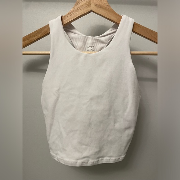 Athleta | Shirts & Tops | Athleta Girl Long Distance Bra White S7 ...
